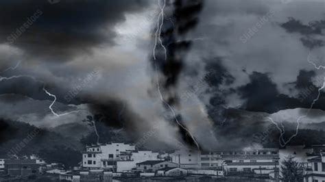 Best Typhoon Landfall Powerpoint Background For Presentation