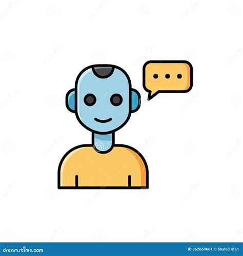 Vector Icon Of A Chatbot With A Speech Bubble Stock Illustration Illustration Of Facial Face