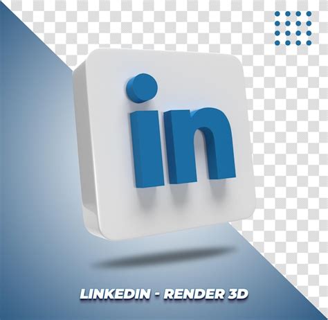 Premium PSD A Blue And White Square With The Word Linkedin On It