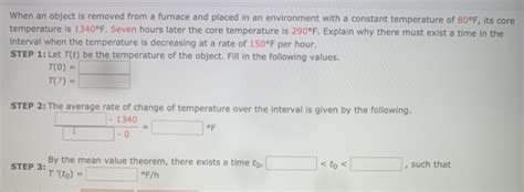 solved when an object is removed from a furnace and placed