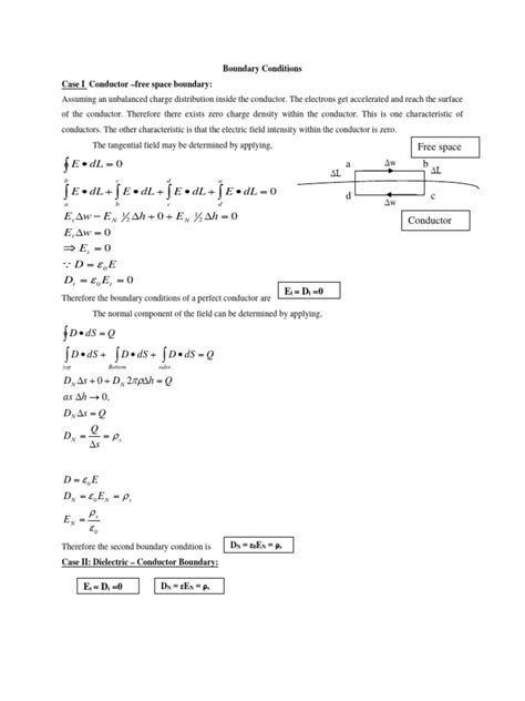 Boundary Conditions Pdf Electrical Conductor Physics