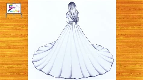 رسم طريقة رسم بنت ترتدي فستان بقلم الرصاص رسم بنات Drawing Girl