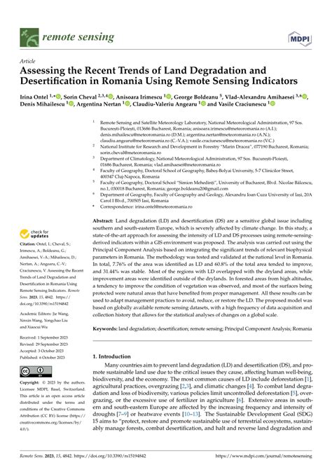 Pdf Assessing The Recent Trends Of Land Degradation And Desertification In Romania Using