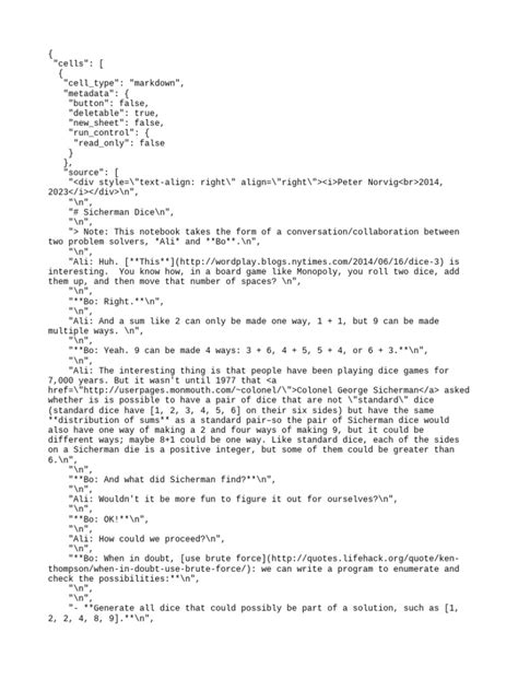 Sicherman Dice Ipynb Pdf Computer Science Software Engineering