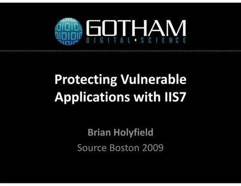Protecting Vulnerable Applications With Iis7 Pdf