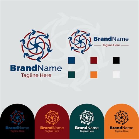 원형 화살표 로고 그래픽 디자인 벡터 일러스트 레이 션 프리미엄 벡터