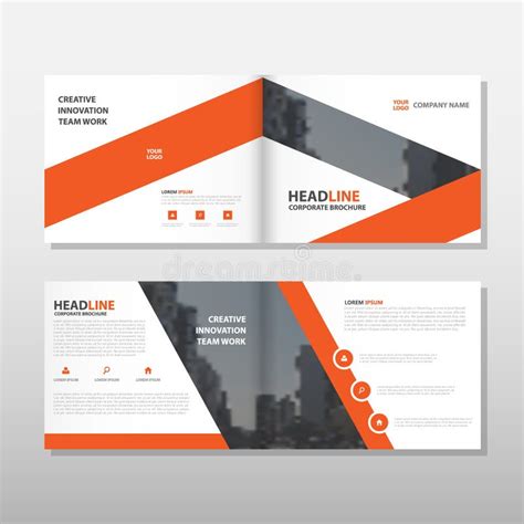 Orange Brochure Leaflet Flyer Annual Report Template Design Book Cover