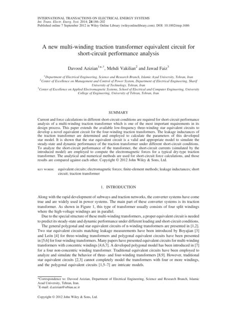 Anewmulti Windingtractiontransformer Pdf Transformer Inductance