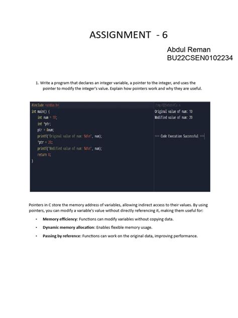 Assignment 6 Icd Pdf Pointer Computer Programming Computer Science