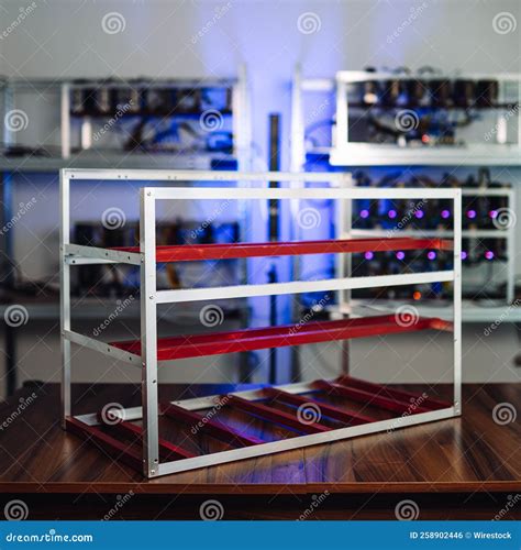 Selective Focus Shot Of Stackable Open Air Mining Rig Frame Miner Case Stock Photo Image Of