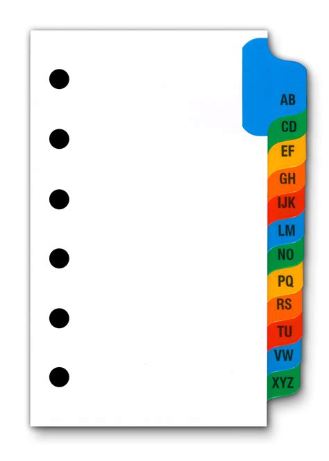A Z Index Tabs 3 X 5 Officeanthology
