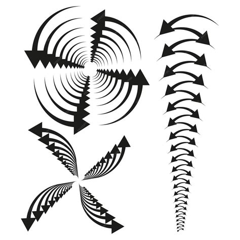 Premium Vector Abstract Icon With Black Arrow Shapes Vector Illustration