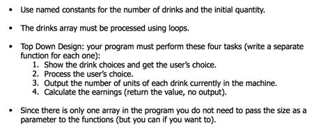 Solved Write A Program That Simulates A Soft Drink Machine