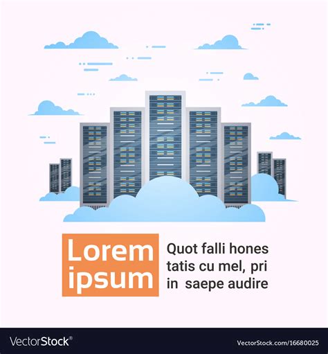 Data Center Cloud Connection Hosting Server Vector Image