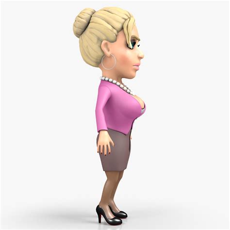 3d Cartoon Busty Character Turbosquid 1149444