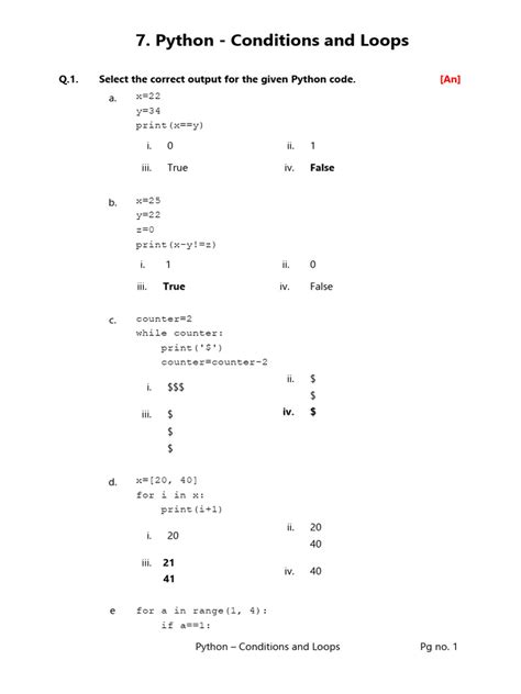 As Ws Cs G7 Ch 7 Python Conditions And Loops Pdf Control Flow Computer Science