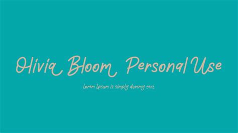 Olivia Bloom Personal Use Font Download Free For Desktop Webfont