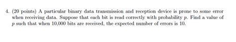 solved 4 20 points a particular binary data transmission
