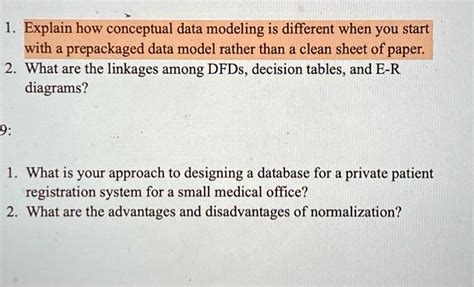 1 Explain How Conceptual Data Modeling Is Different When You Start With A Prepackaged Data