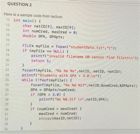 Solved QUESTION Here Is A Sample Code From Lecture Int Chegg