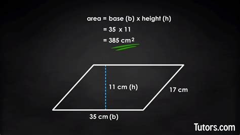 Area Formula For A Parallelogram