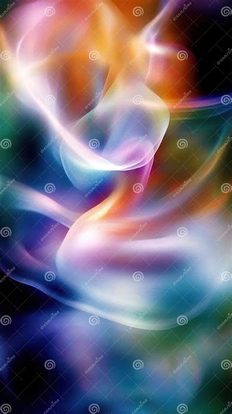 A Colorful Abstract Swirl Of Light And Smoke Creating A Mesmerizing Visual Effect Stock