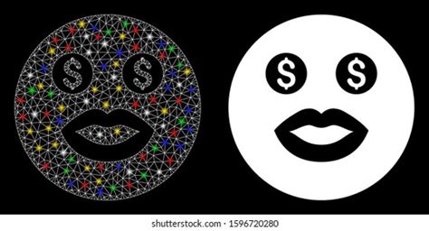 Glowing Mesh Prostitute Smiley Icon Glare Stock Vector Royalty Free 1596720280 Shutterstock