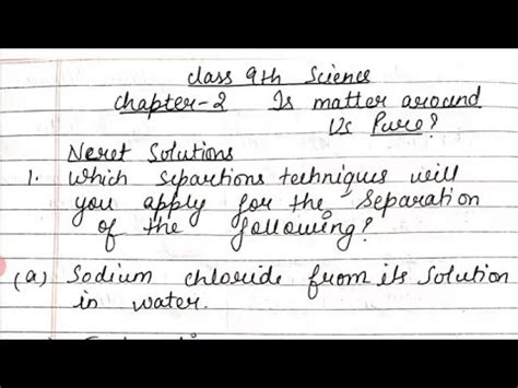 Class 9 Science Chapter 2 Questions Answers Is Matter Around Us Pure