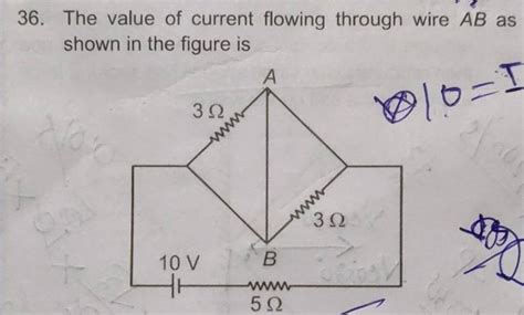 The Value Of Current Flowing Through Wire AB As Shown In The Figure I