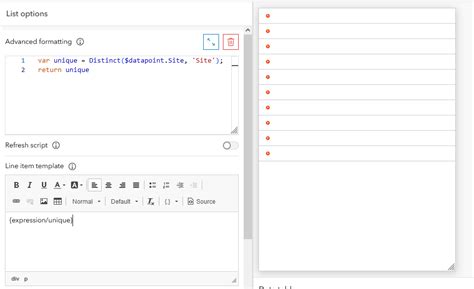 Arcade In List Advanced Formatting Filter Uniqu Esri Community