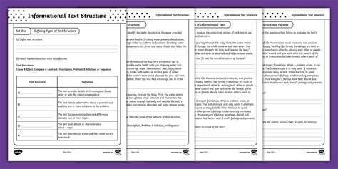 Sixth Grade Informational Text Structure Skill Quick Quizzes