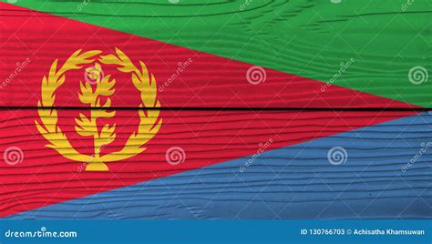 Flag Of Eritrea On Wooden Wall Background Grunge Eritrea Flag Texture