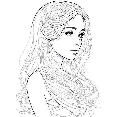 Drawing Of A Girl With Straight Hair