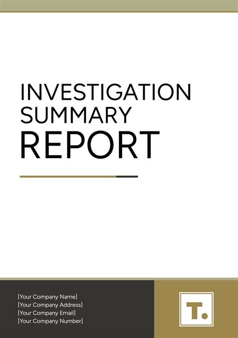 Free Investigation Summary Report Template To Edit Online