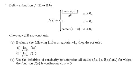 Solved 1 Define A Function F Mathbb R Rightarrow