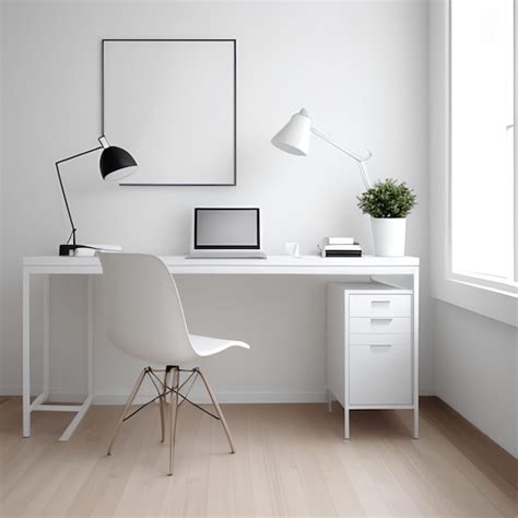 Modern Office Desk Model Premium Ai Generated Image