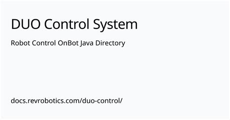 Robot Control Onbot Java Directory Rev Robotics Documentation