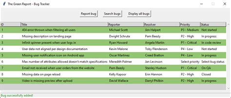 The Green Report Building Our Own Defect Tracking Tool