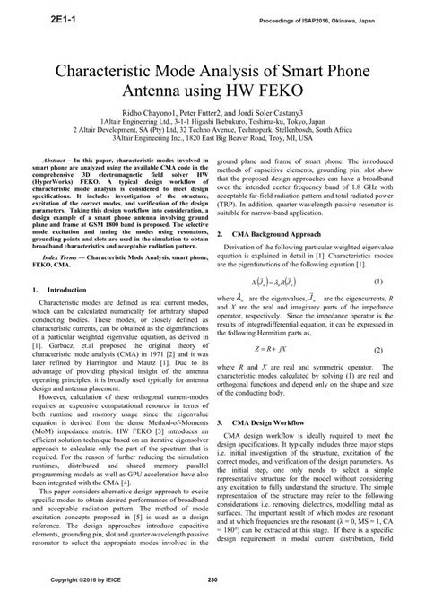Pdf Characteristic Mode Analysis Of Smart Phone Antenna Using Hw Fekoap S Ei Tuat Ac Jp Isapx