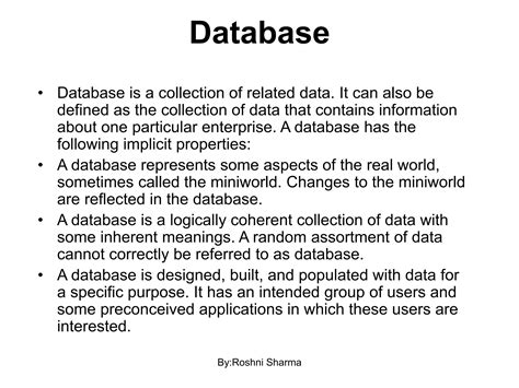 Introduction To Database Management Systemppt Databases Computer Software And Applications