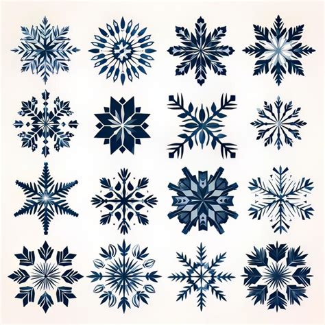 Premium Vector Snowflake Vector Set