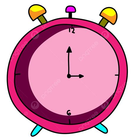 Pink Clock Cartoon Clock Cartoon Clock Clipart PNG And Vector With Transparent Background For