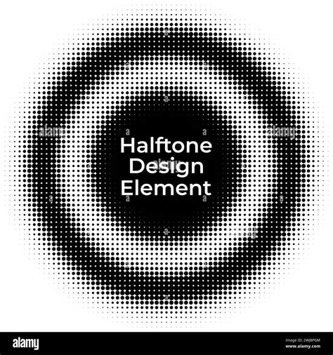 Halftone Design Element Circle Frame Dotted Background Round Border Icon Using Halftone Random