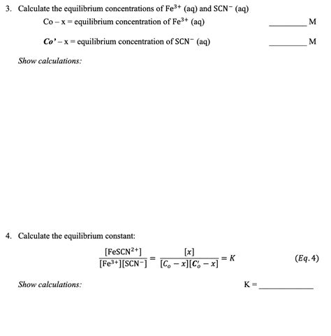Solved Given The Following Data Calculate The Equilibrium