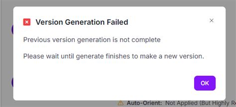 Cant Create New Dataset Version Please Wait Until Generate Finishes To Make A New Version