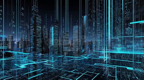 Business And Technology Data Fusion With Digital Circuit Patterns And Binary Code Stock