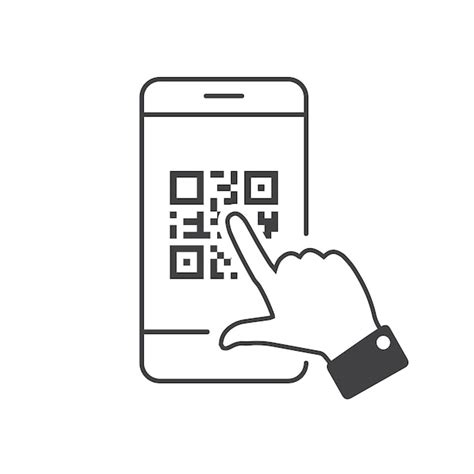 Premium Vector Qr Code Scanning By Smartphone Scan For Pay Black Icon