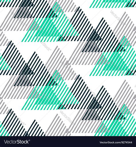 Geometric Pattern With Striped Triangles Vector Image