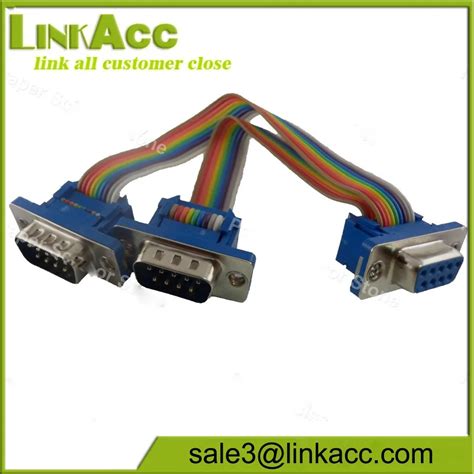 Inch Db Female Port To Dual Db Rs Male Serial Y Splitter Ribbon Flat Cable Buy Db Y