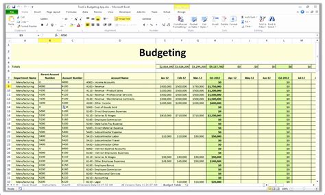 6 Excel Budgeting Template Excel Templates